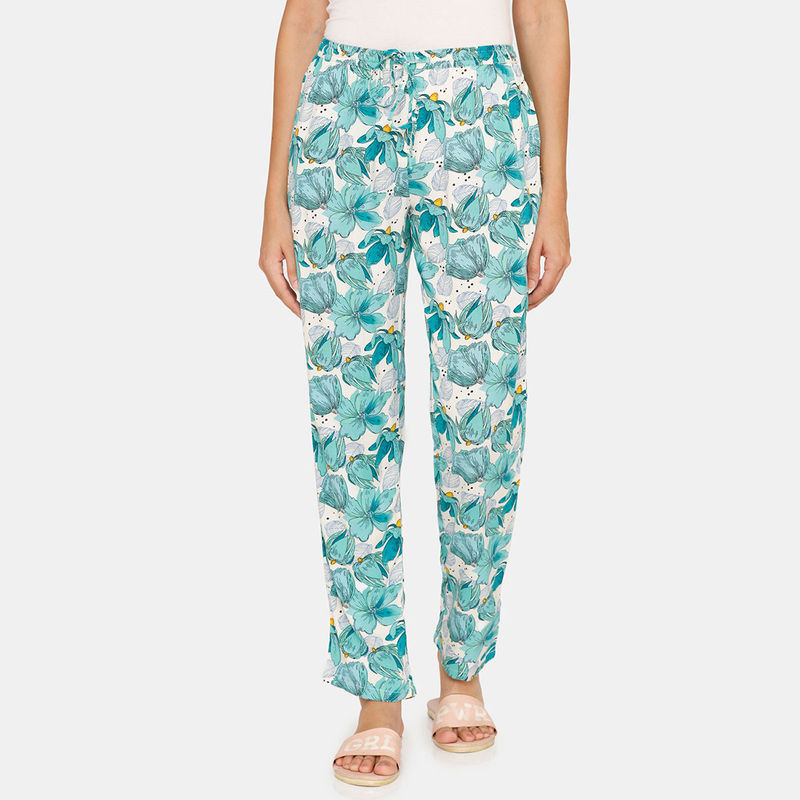 Buy Zivame Blotched Bloom Woven Sleep Pyjama - Florida Keys Online