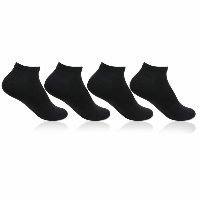 Buy Bonjour Womens Cotton Secret Length Black Socks -Pack of 4 Online