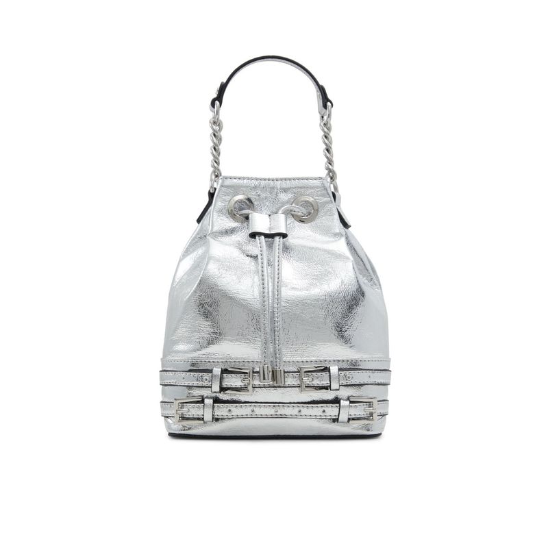 Buy Aldo PATY Womens Silver Bucket Bag with Detachable Straps Online