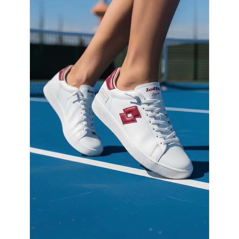 Buy LOTTO Autograph Og Maroon Leather Sneakers for Women Online
