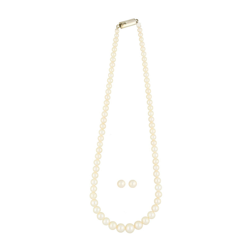 Buy Sri Jagdamba Pearls Single Line Round Pearl Necklace Set Online