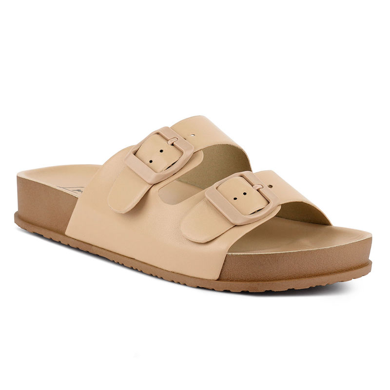 Buy London Rag Solid Beige Sliders Online