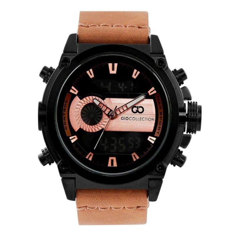 Buy Gio Collection Men's Black Round Analog-digital Watch Online