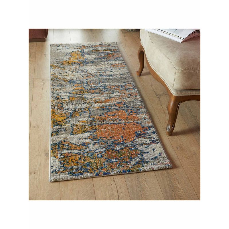 Buy OBSESSIONS Abstract Machine Made Polypropylene Bedside Runner, Rust ...