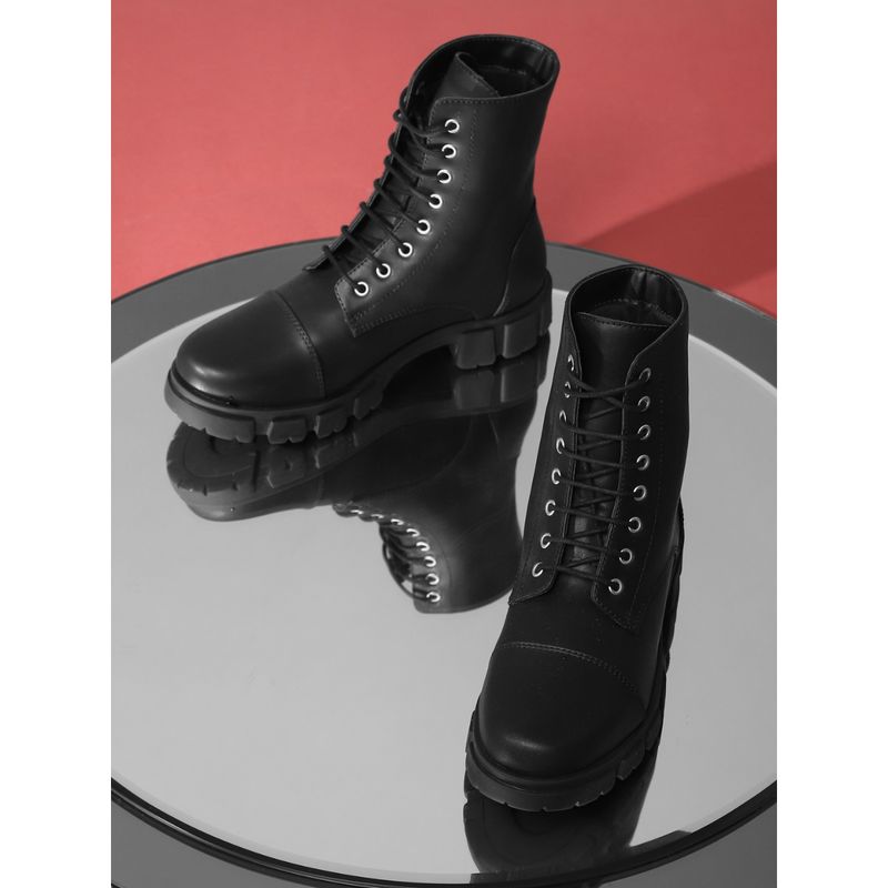 Buy Truffle Collection Black Solid Boots Online