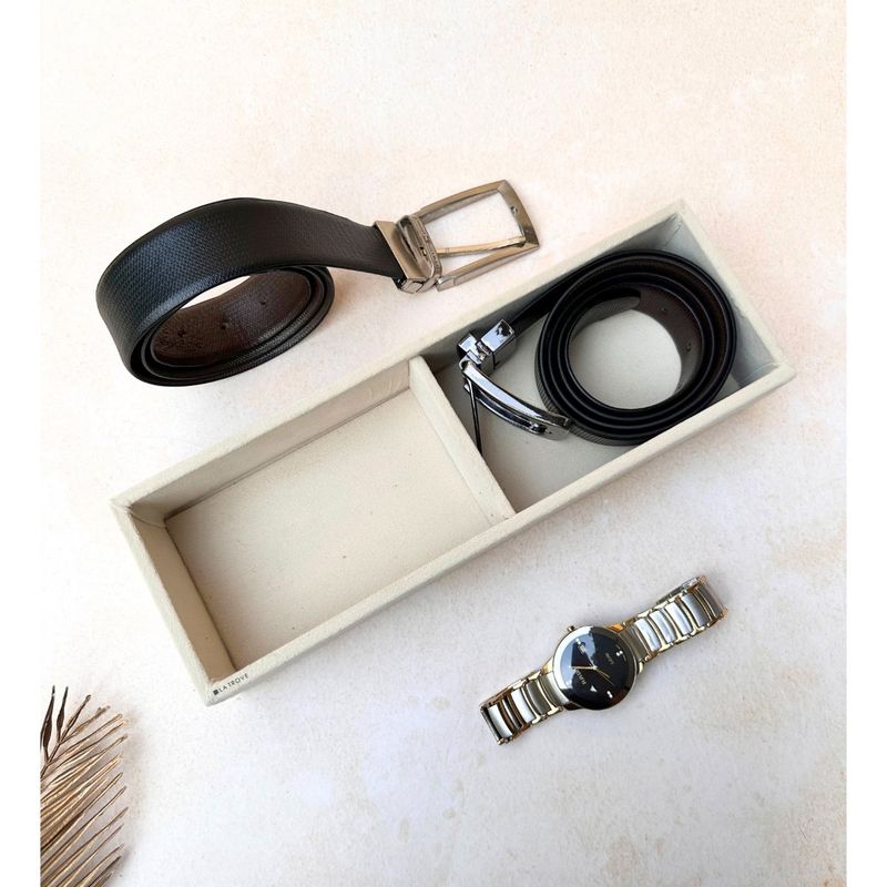 Buy La Trove Cream Velvet 2-Slot Belt Display Organizer for Closet ...