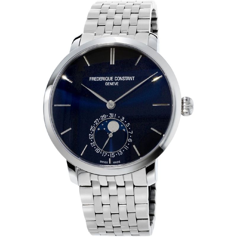 Frederique Constant Manufacture Date|Moon Phase Analog Blue Dial Men ...