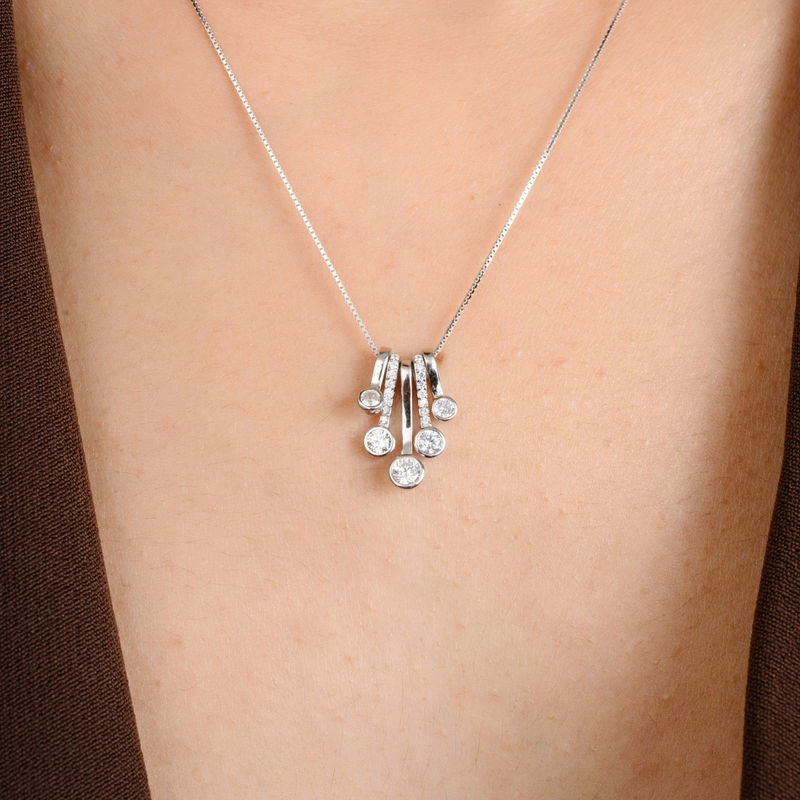 Buy METALM Cz Diamond Charm Pendant Necklace Online