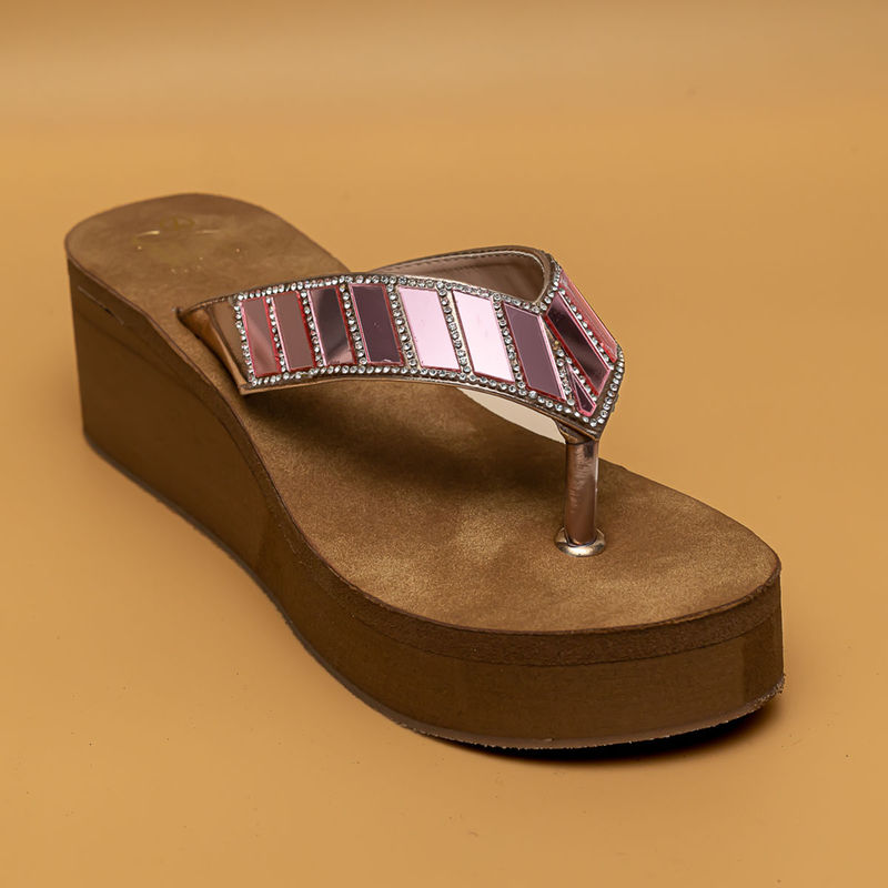Buy Dapper Feet Vee Strap Flipflops-Pink Online