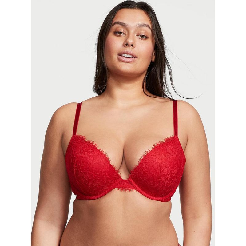 Buy Victoria's Secret Dream Angels Lace Push-Up Bra Red Online