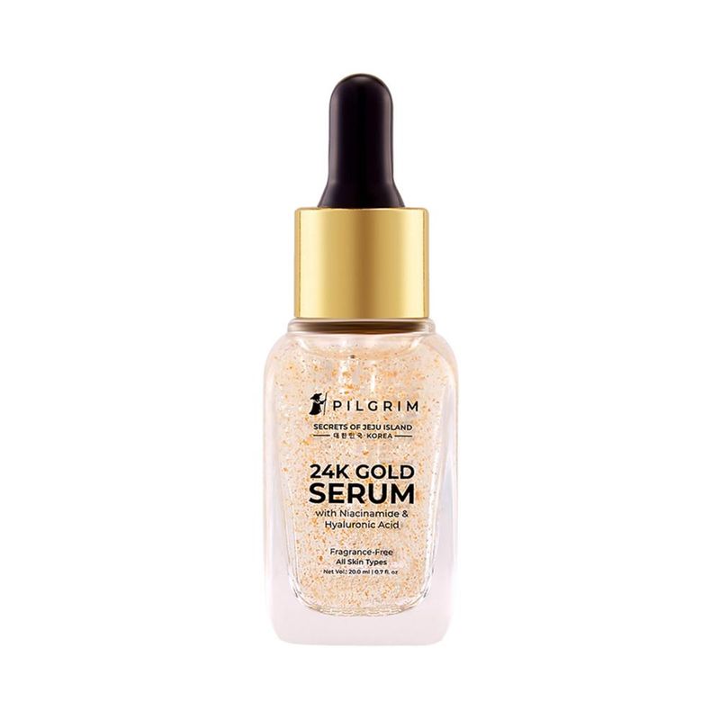 Buy Pilgrim 24K Gold Face Serum with Niacinamide & Hyaluronic Acid Online