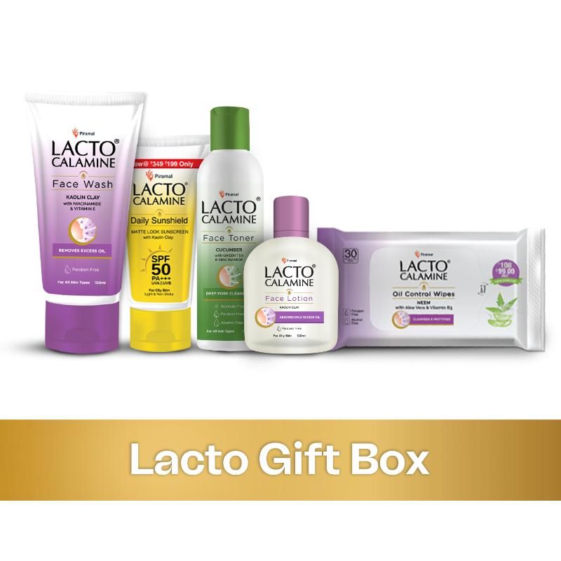 Buy Lacto Calamine Gift Box Face Wash, Face Lotion, Sunscreen, Facial ...