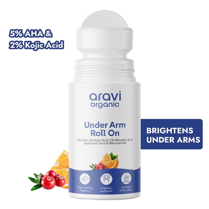 Buy Aravi Organic Under Arm Roll On - 5% AHA, 2% Kojic Acid & 1% ...