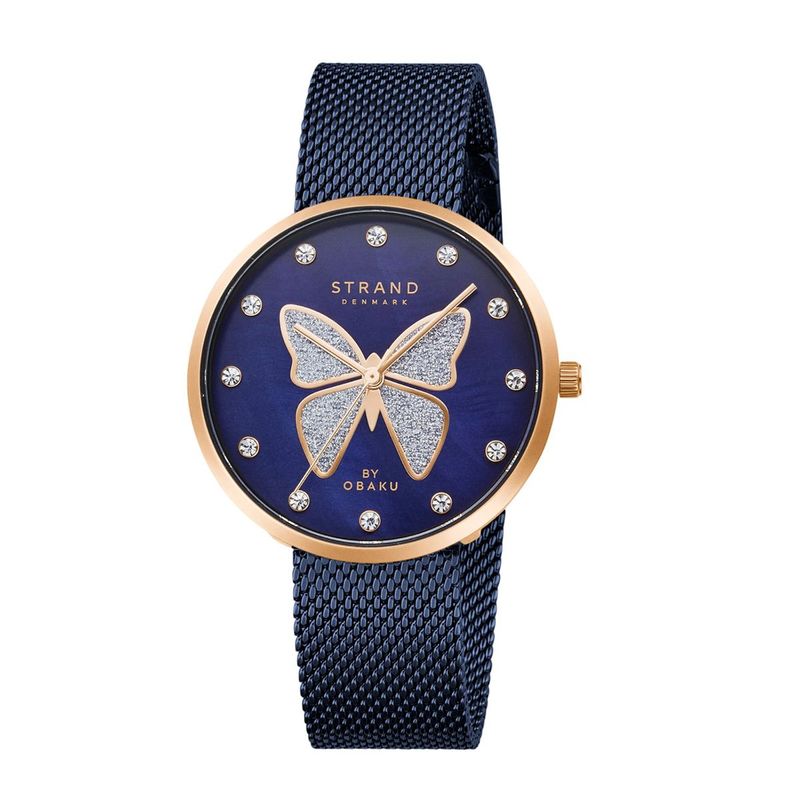 Buy Strand By Obaku Glitter Butterfly Blue Dial Quartz Watch For Women ...