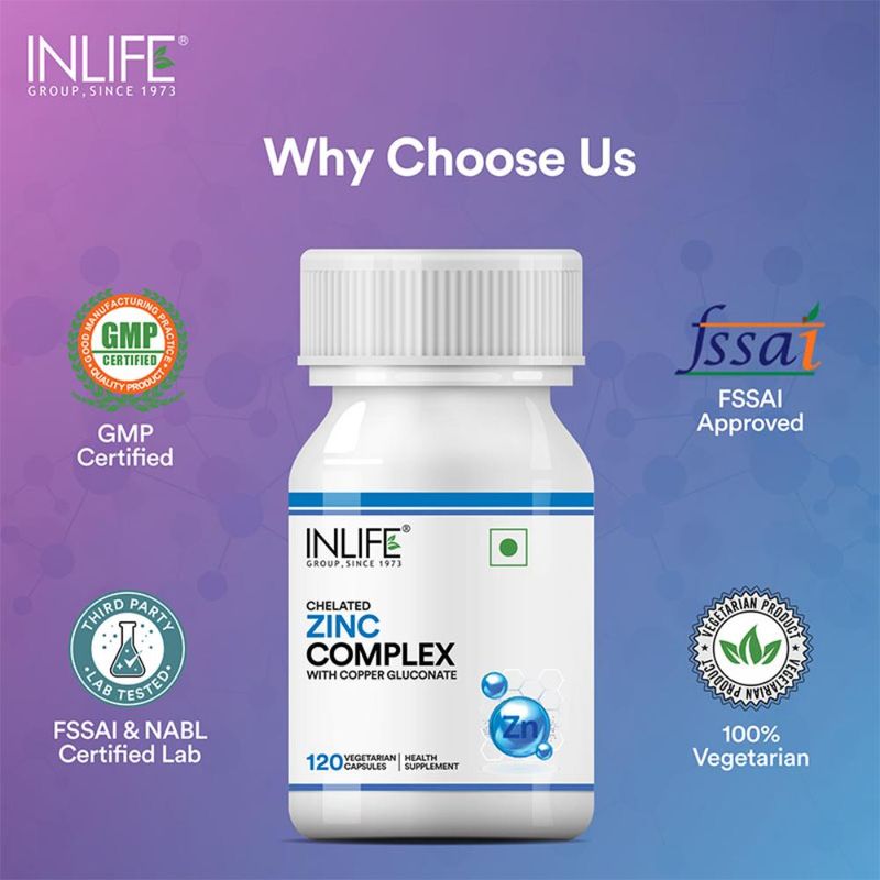 Buy Inlife Zinc Supplements With Zinc Picolinate & Gluconate Complex ...