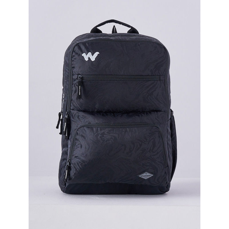 Buy Wildcraft Black Self Design Polyester Backpack Online