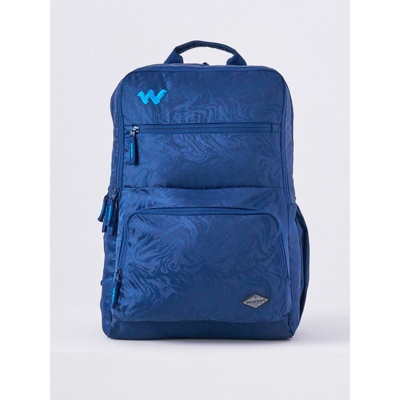 Buy Wildcraft Navy Blue Self Design Polyester Backpack Online