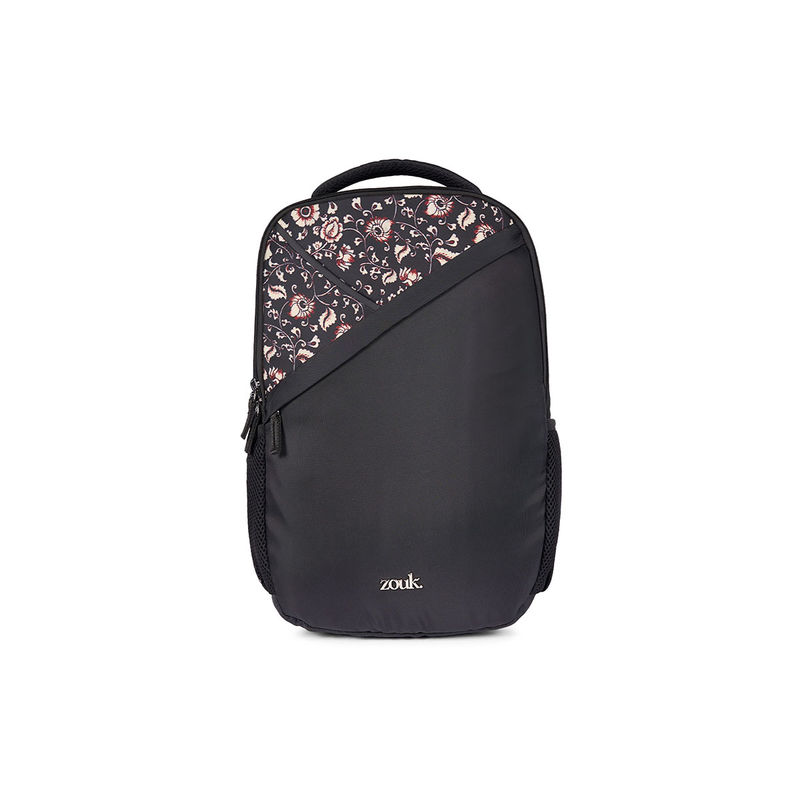 Buy Zouk Black Printed Jute Backpack Online