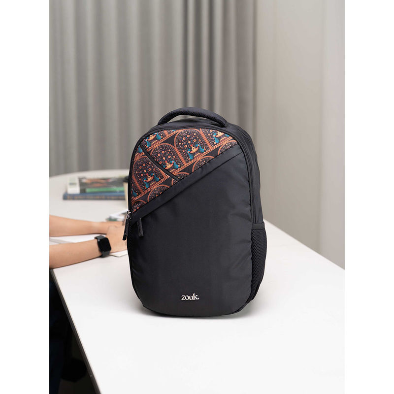 Buy Zouk Multi-Color Printed Jute Backpack Online
