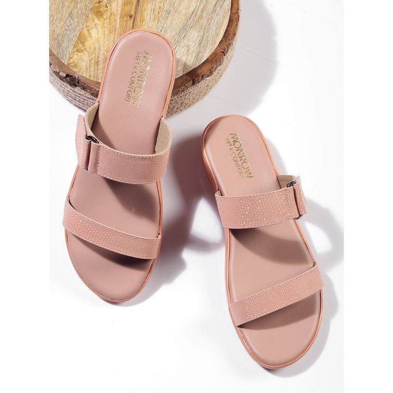 Buy Monrow Textured Zuri Pink Flats Online
