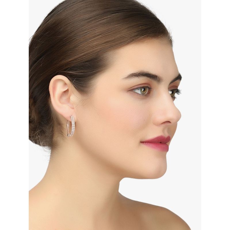 Buy Adwitiya Gold Toned Hoop Shaped Studs Online