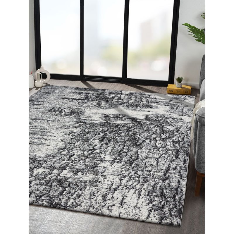 Buy OBSESSIONS Polypropylene Modern Abstract Floor Rugs - Charcoal ...