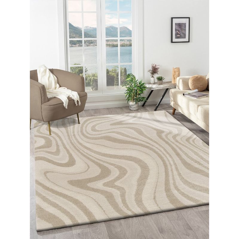 Buy OBSESSIONS Polypropylene Ultra Soft Abstract Floor Rugs - Cream ...