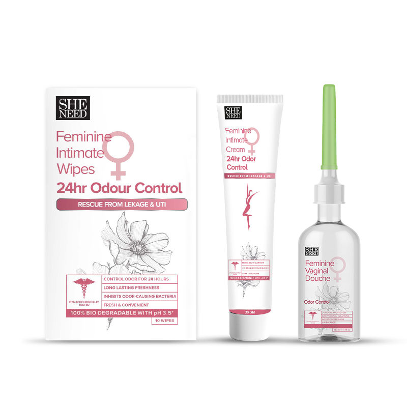 Buy Sheneed 24hr Odour Control Feminine Intimate Wipes, Wash and Cream ...