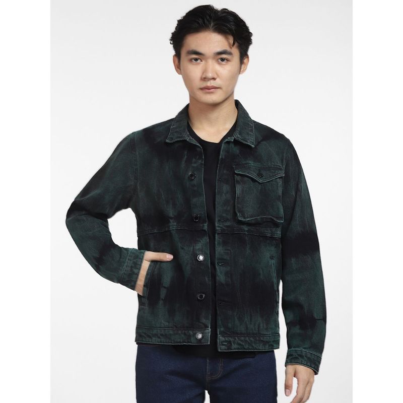 Buy Jack & Jones Black Printed Denim Jacket Online