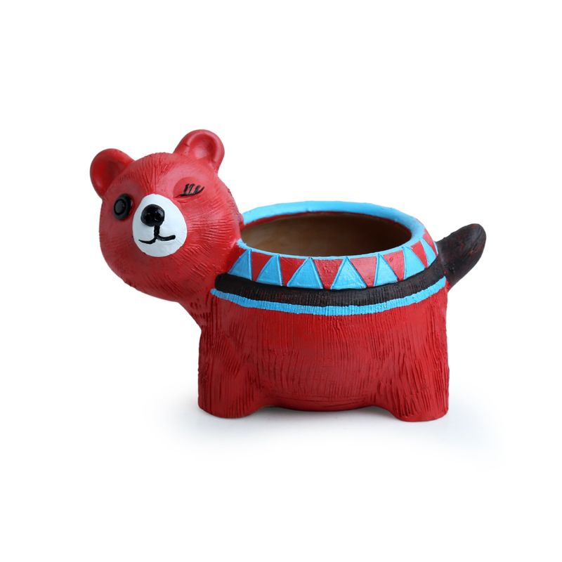 Buy ExclusiveLane Blissful Bear Handmade and Hand Painted Planter Pot ...