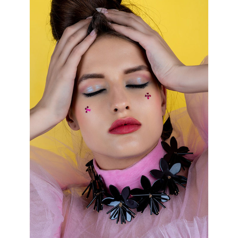 Odette Black Stylish Malleable Floral Necklace: Buy Odette Black ...