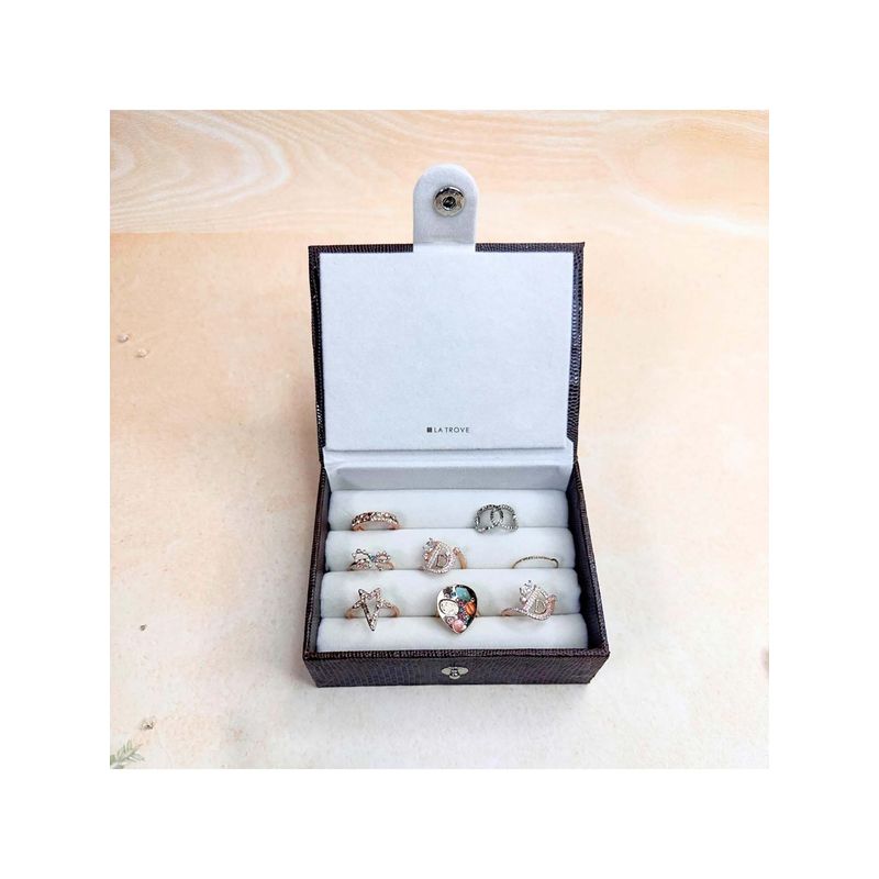 Buy La Trove Brown Leather Small Ring's & Jewellery Organizer Box for ...
