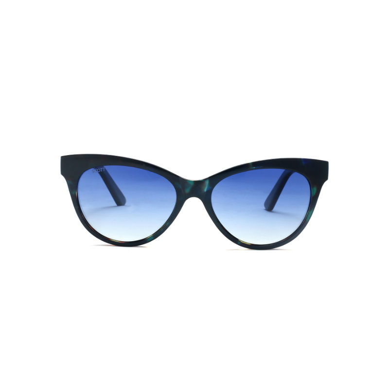 Buy Scott Blue Lens Cat Eye Uv Protected Sunglass Full Rim Blue Frame With Uv Protection Online