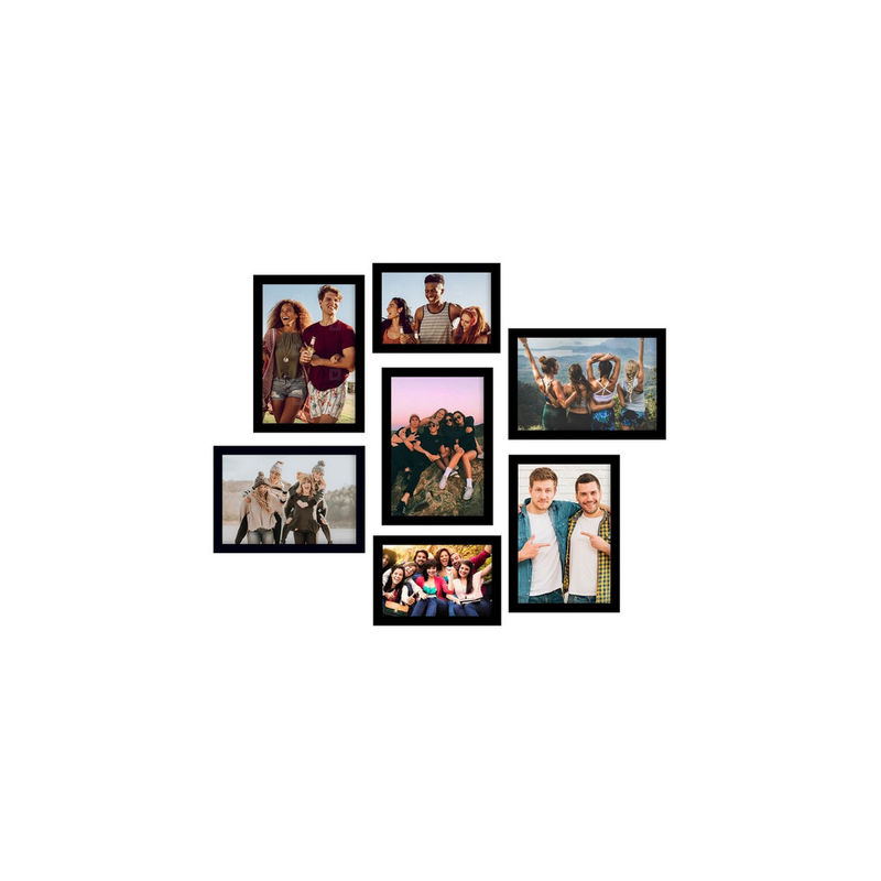 eCraftIndia Memory Wall Collage Photo Frame - Set of 7 Photo Frames ...