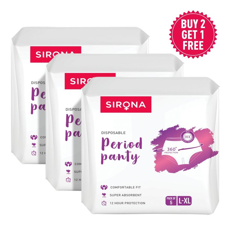 Buy Sirona Disposable Period Panties for Heavy Flow (L-XL Size) B2G1 ...