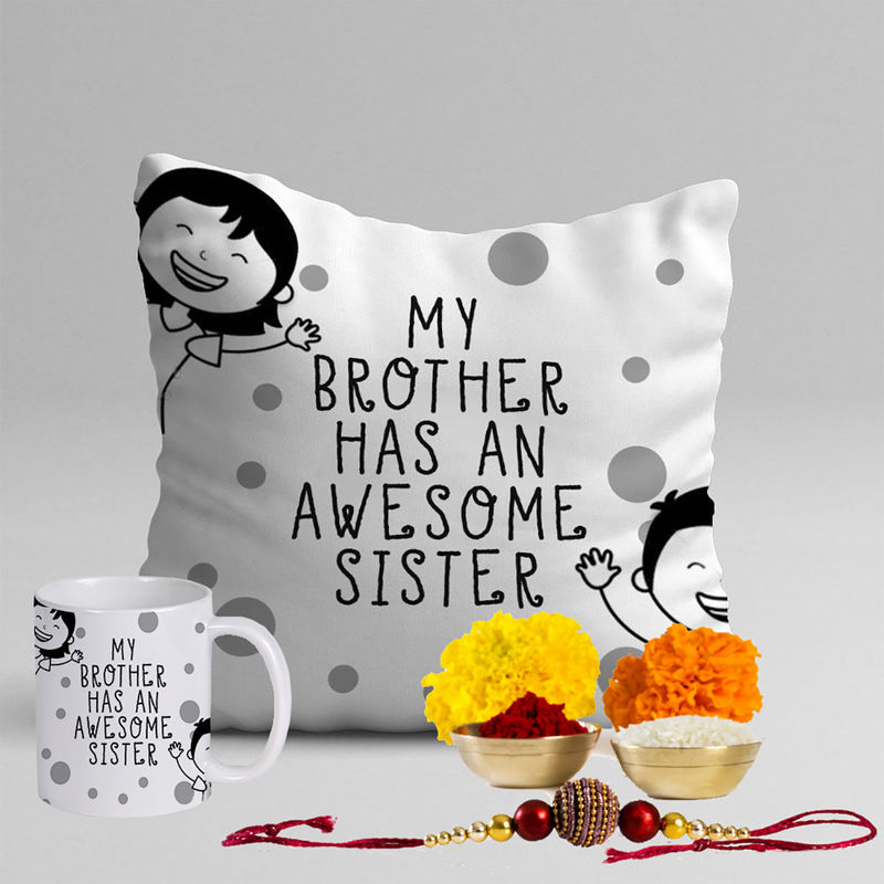 Buy STITCHNEST White Mug Cushion Cover With Filler For Sister Brother ...