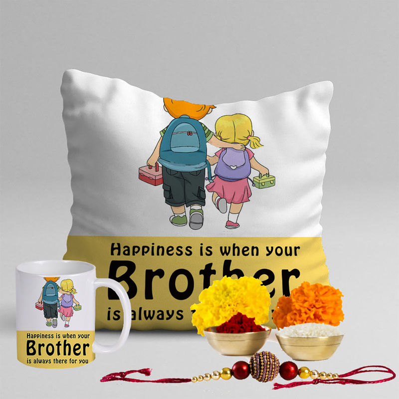 Buy STITCHNEST Multi-color Mug Cushion Cover Hamper For Sister And ...