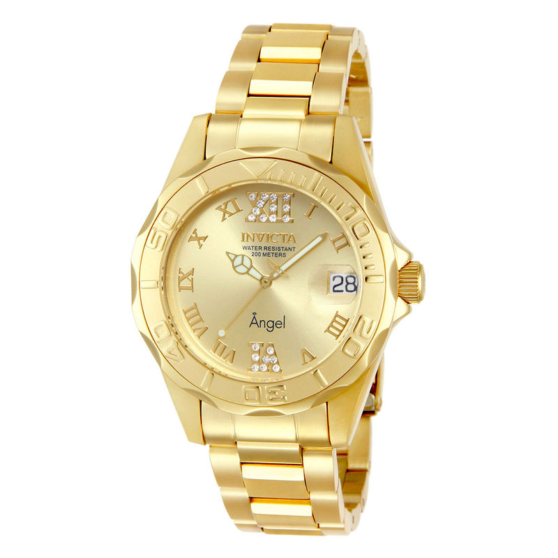 Buy Invicta Angel Women 38 mm Gold Dial Watch (S) Online