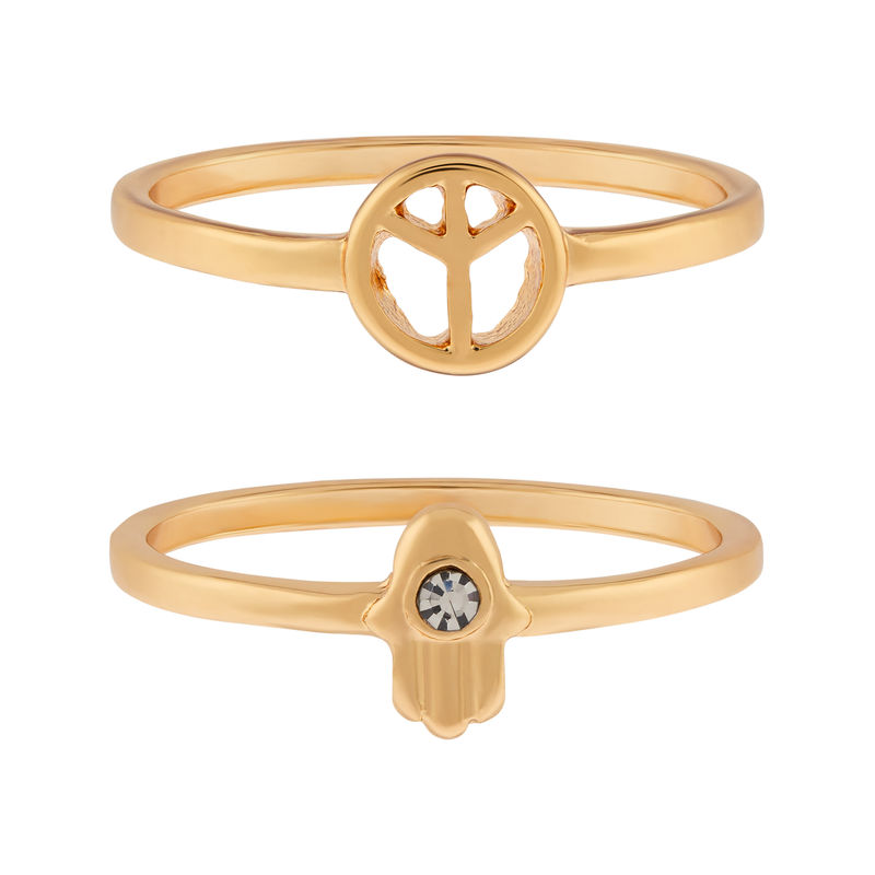 Buy Accessorize London 2 X Peace Hand Stacking Set (S) Online