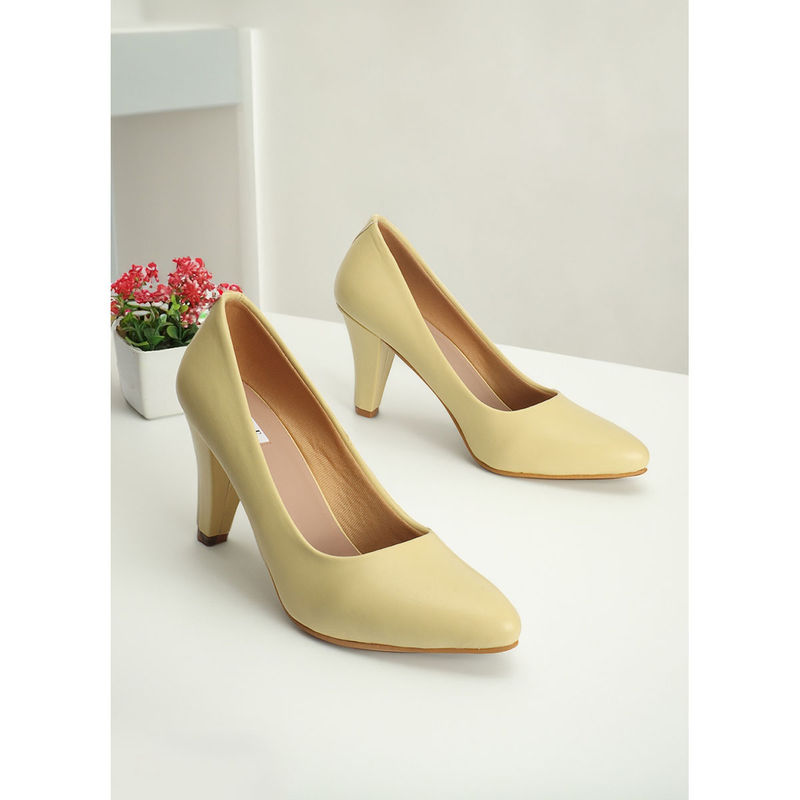 Buy ELLE Womens Yellow Solid Pumps Online