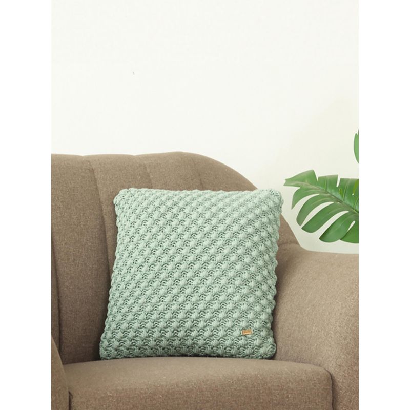 Buy PLUCHI Popcorn Mineral Blue Cotton Knitted 16 X 16 Inches ...