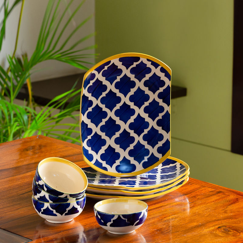 Buy ExclusiveLane Moroccan Meals Dinner Plates With Katoris 8 Pieces Buy ExclusiveLane Moroccan Meals Dinner Plates With Katoris 8 Pieces