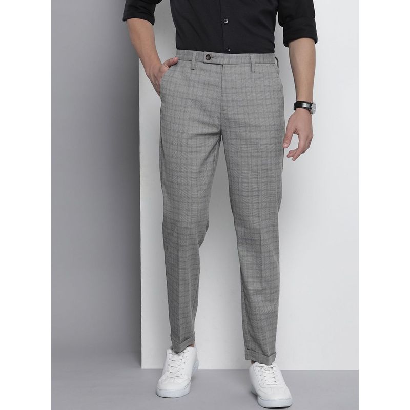 Buy The Indian Garage Co Men Grey Checks Trouser Online