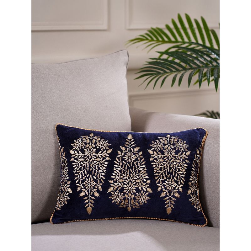 Buy Pure Home + Living Aya Blue Cushion Cover Online