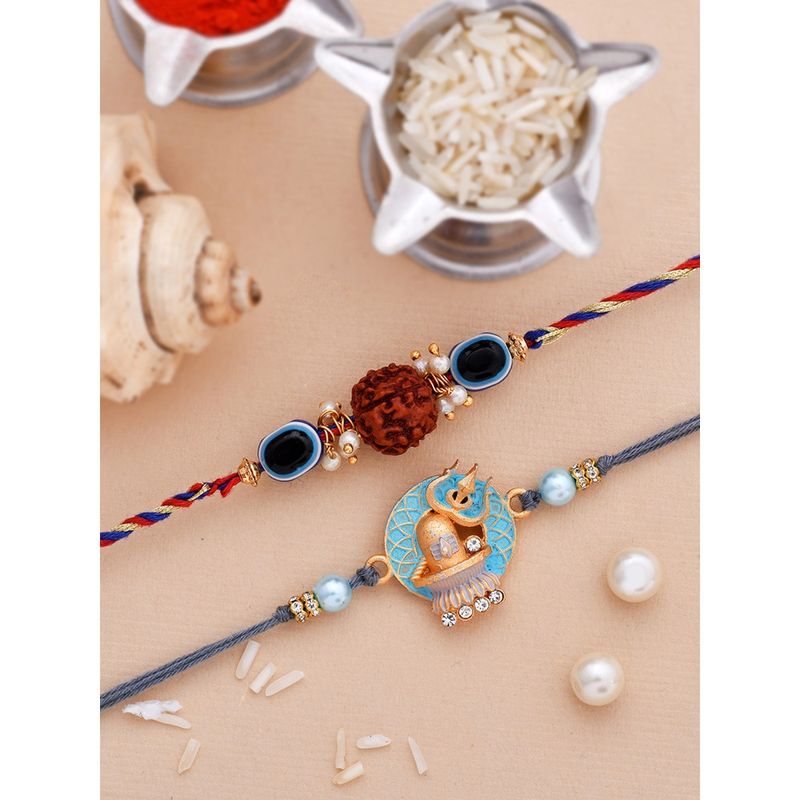 Buy Voylla Deity Inspired Rudraksh & Auspicious Shivling Design Rakhi ...