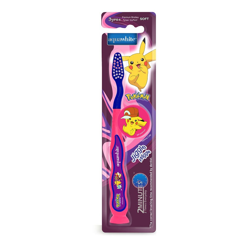 Buy Aquawhite Pokemon Jiggle Wiggle Toothbrush With 2 D Pokemon - Pink ...