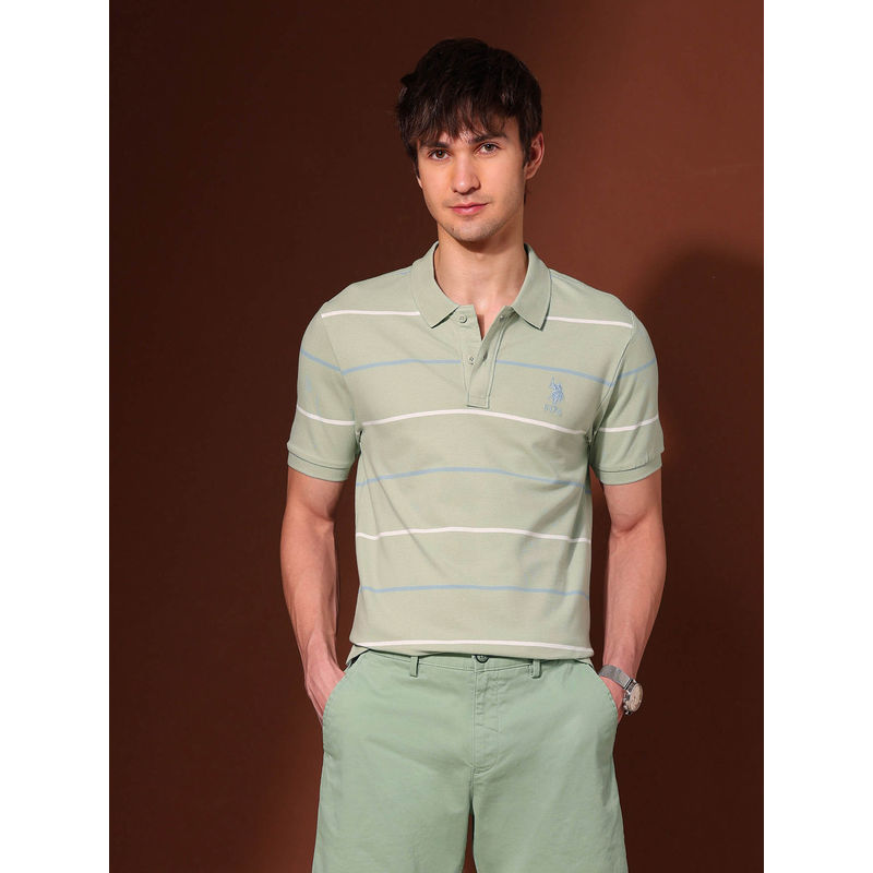 Buy U.S. POLO ASSN. Men's Horizontal Striped Working Holiday Polo T ...