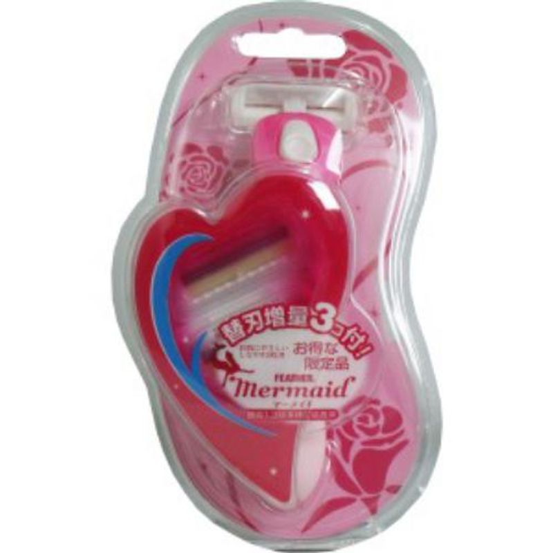 Buy Feather Mermaid Rose Pink Cartridge Razor With 3 Cartridges + Free ...