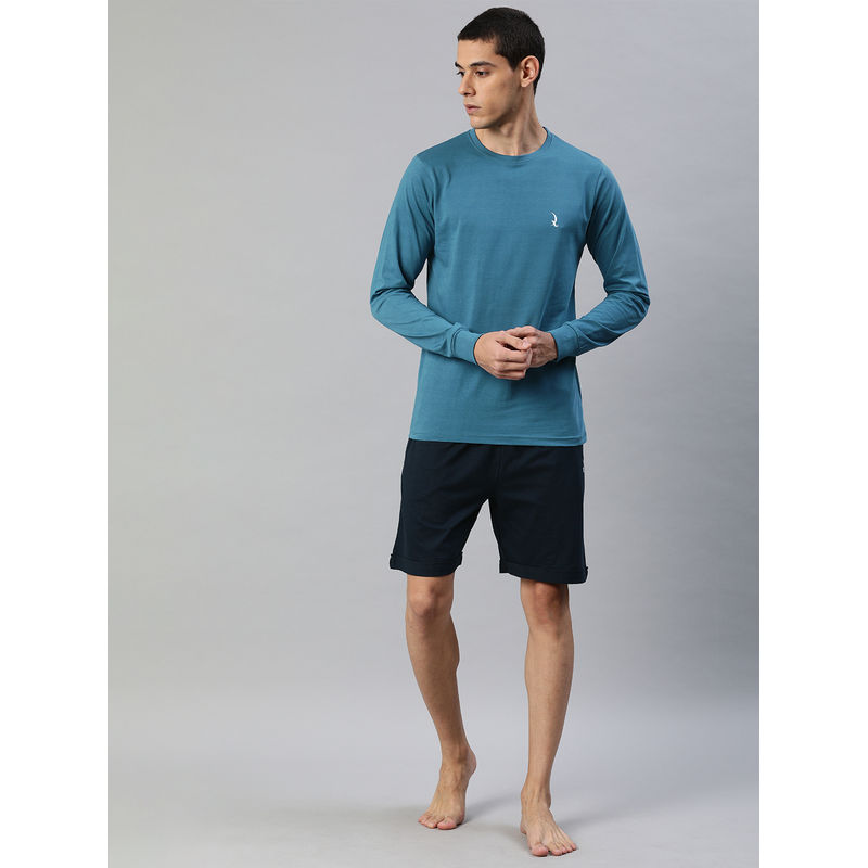 Quarantine Men's Solid Night Suit - Blue: Buy Quarantine Men's Solid ...