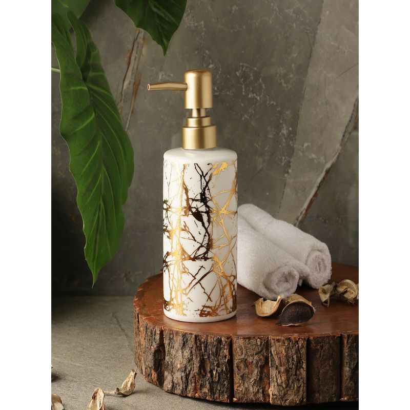 Buy The Decor Mart White Spider Web Ceramic Soap Dispenser Online